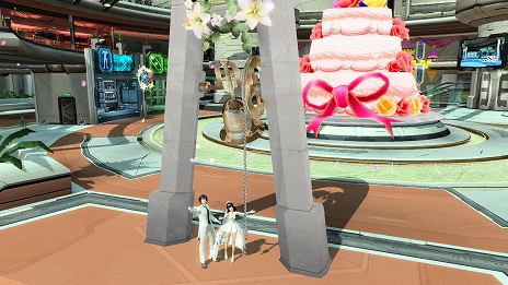 「PSO2」結婚式をテーマにした「ウェディングロビー」が登場。フィギュア原型師の浅井真紀氏が手掛けるパートナーNPCも