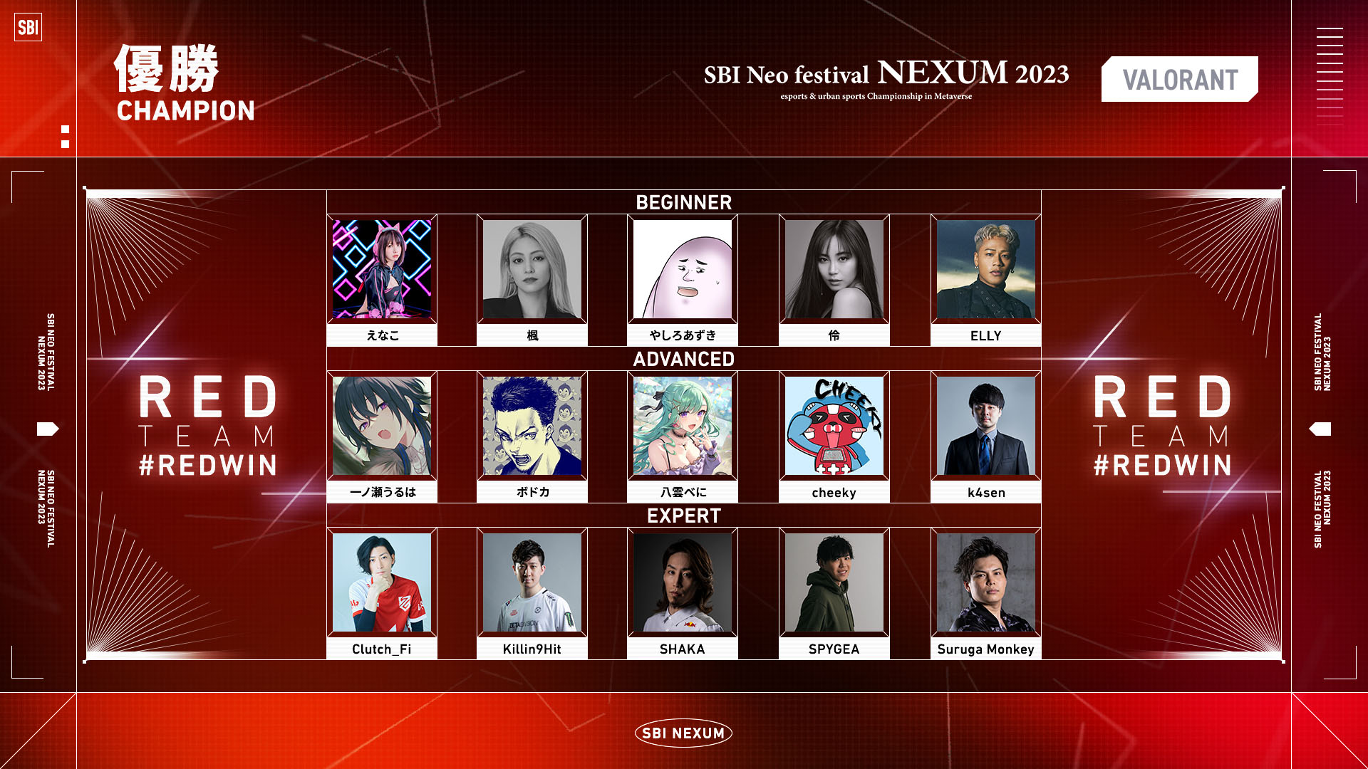 eスポーツ大会“SBI NEXUM Apex Legends/VALORANT”結果発表。Apex Legendsはチームアヴィ，VALORANTはRED TEAMが優勝