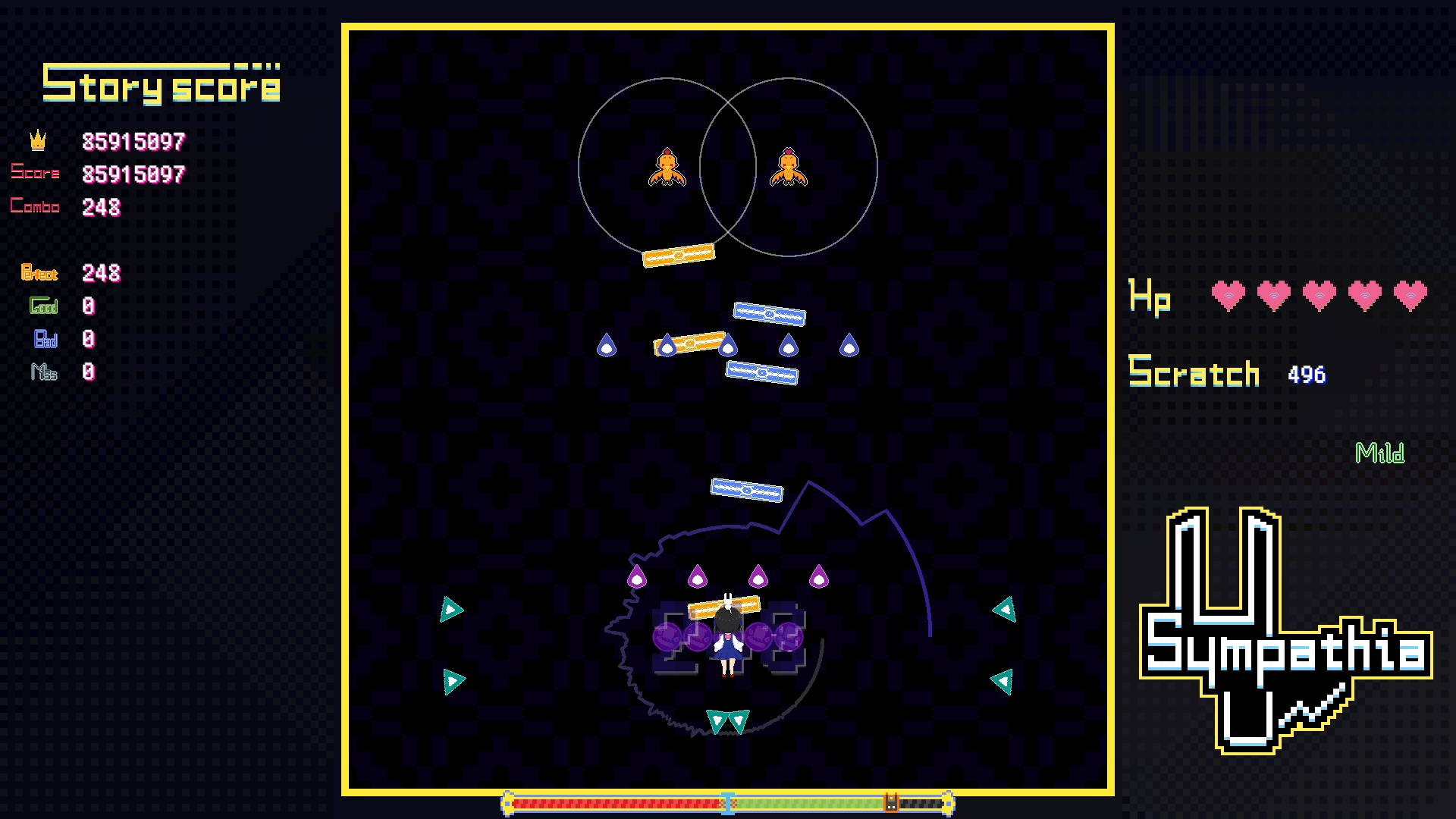 シューティング風リズムゲーム「Sympathia」2024年1月16日にSteamでリリース。弾を避けながら，自分だけのリズムを奏でよう